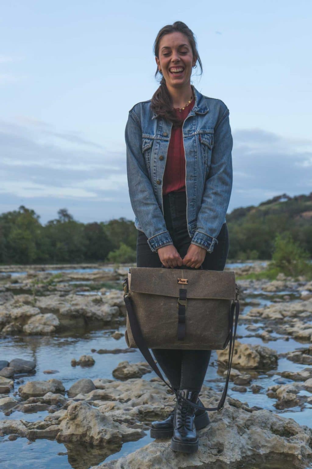 Sacoche messenger jute ciré & cuir - BAYGA - Bhallot | éthiquement stylé