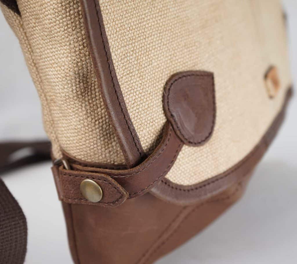 Sacoche messenger jute ciré & cuir - BAYGA - Bhallot | éthiquement stylé